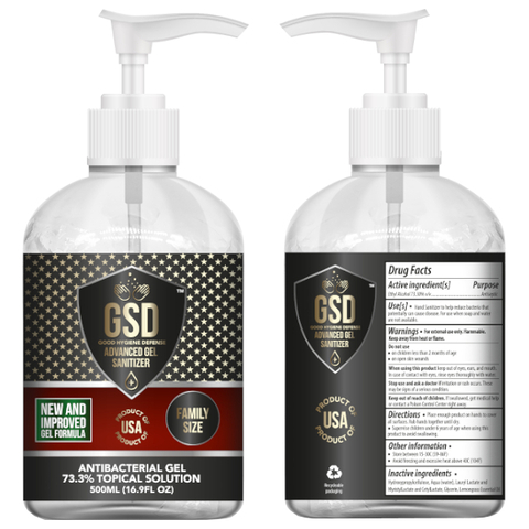 GSD All Purpose Aloe Gel Sanitizer with Essential Oils 500 ml